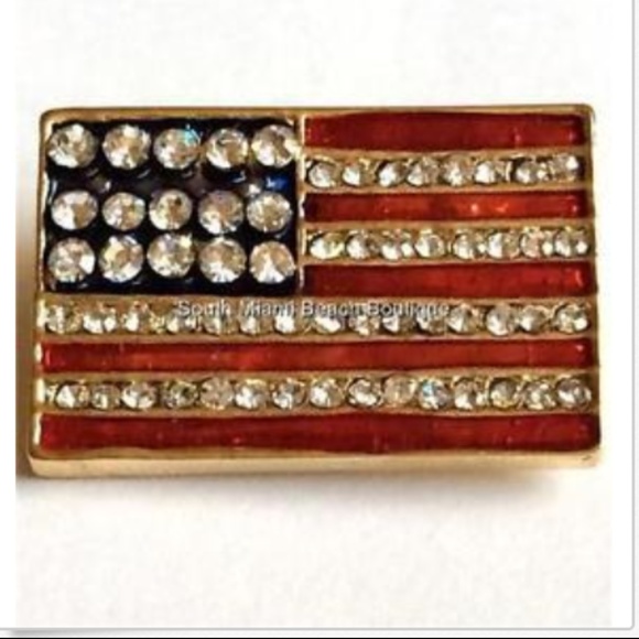 Boutique Collection | Jewelry | Gold American Flag Pin Brooch Crystal ...